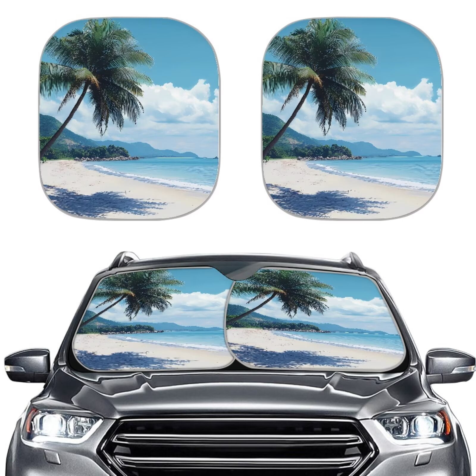 KUIFORTI Palm Tree Car Sun Shade Windshield Funny Sunshades for Women ...