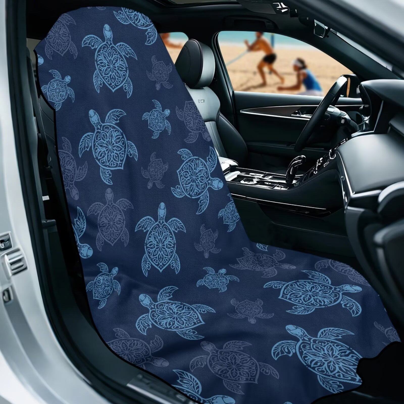 KUIFORTI Premium Microfiber Towel Car Seat Cover - Blue Turtle Seat ...