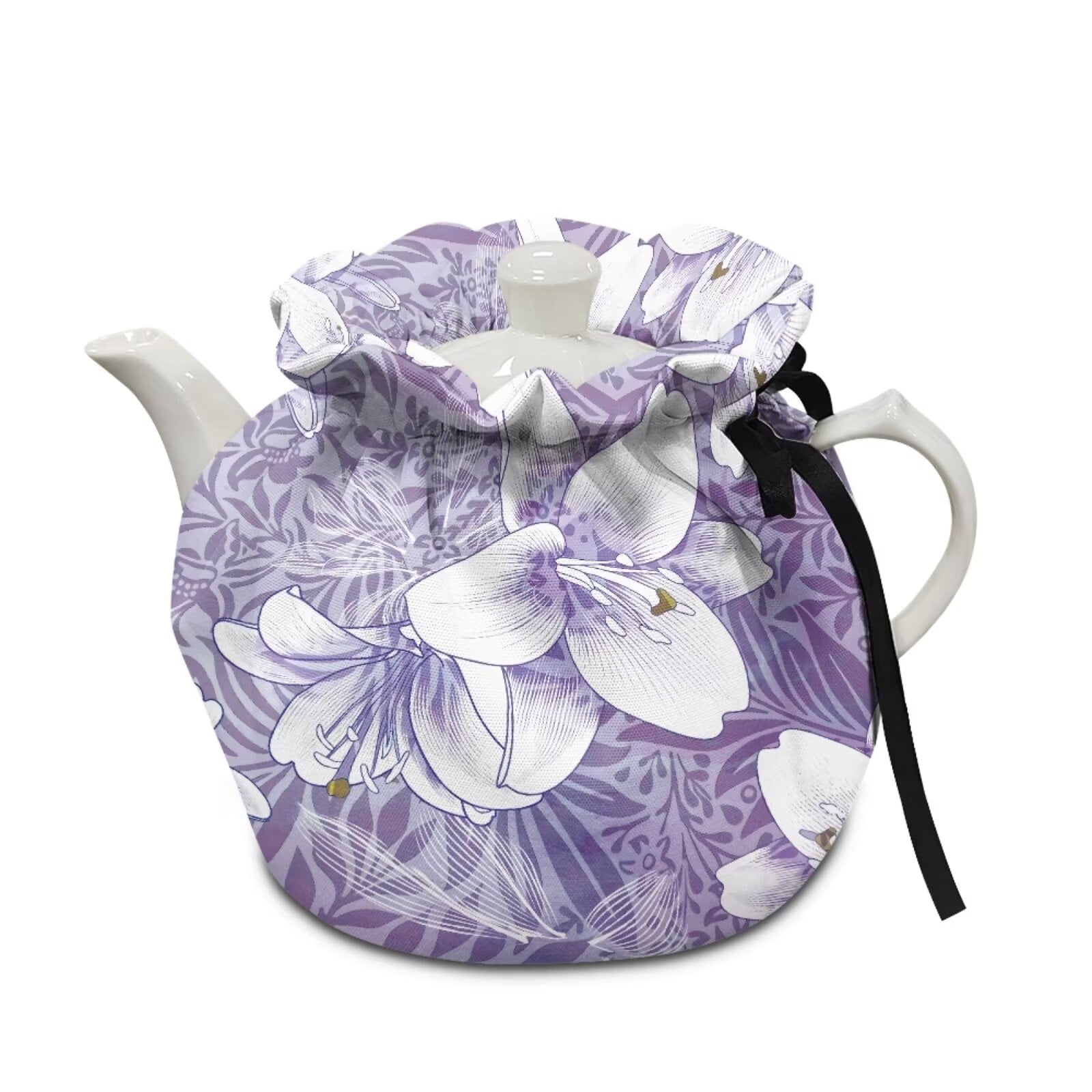 KUIFORTI Purple Floral Tea Cozies for Teapot Kettle Cover Dust Cover ...