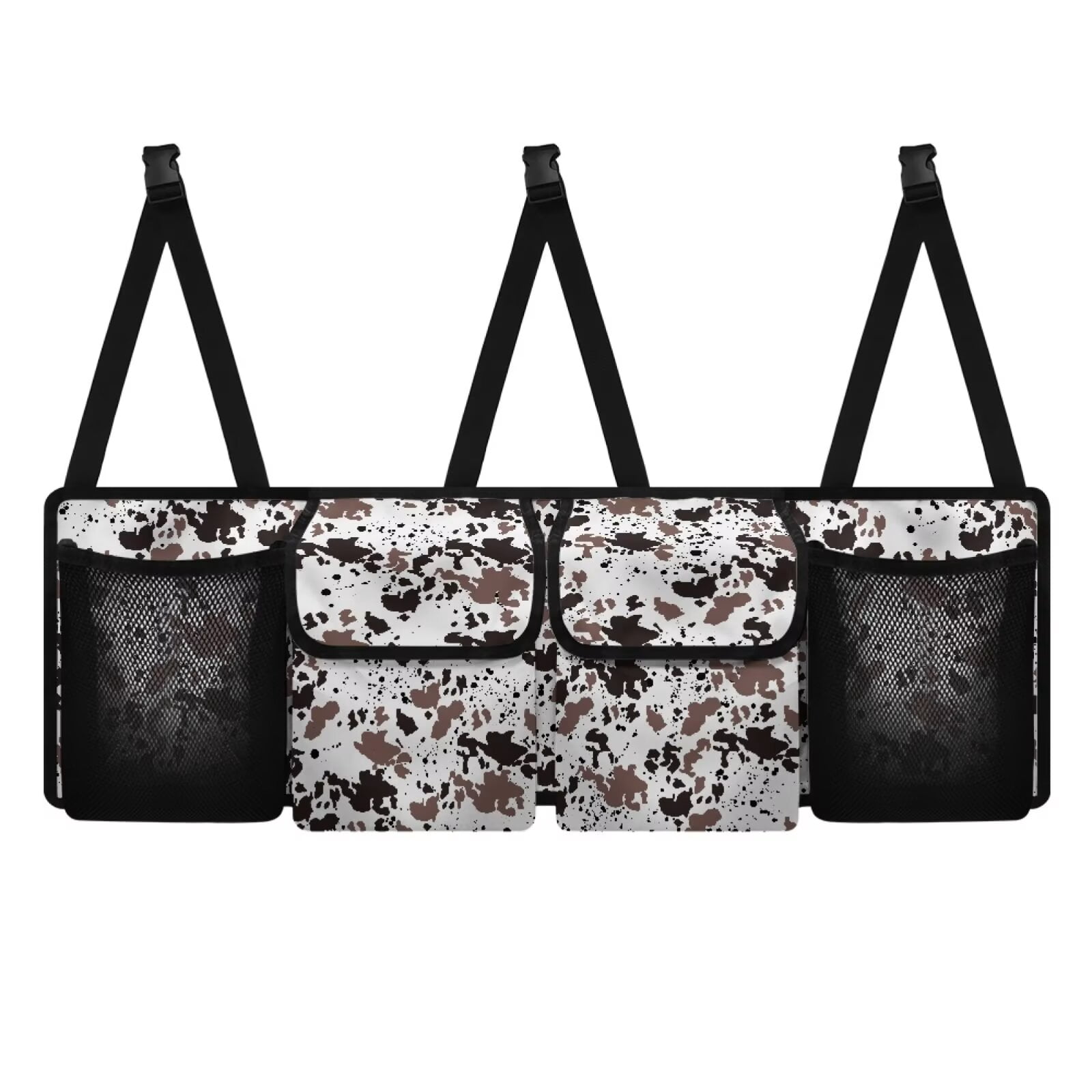 KUIFORTI Small Trunk Organizer Bag Cow Print Car Backseat Trunk ...