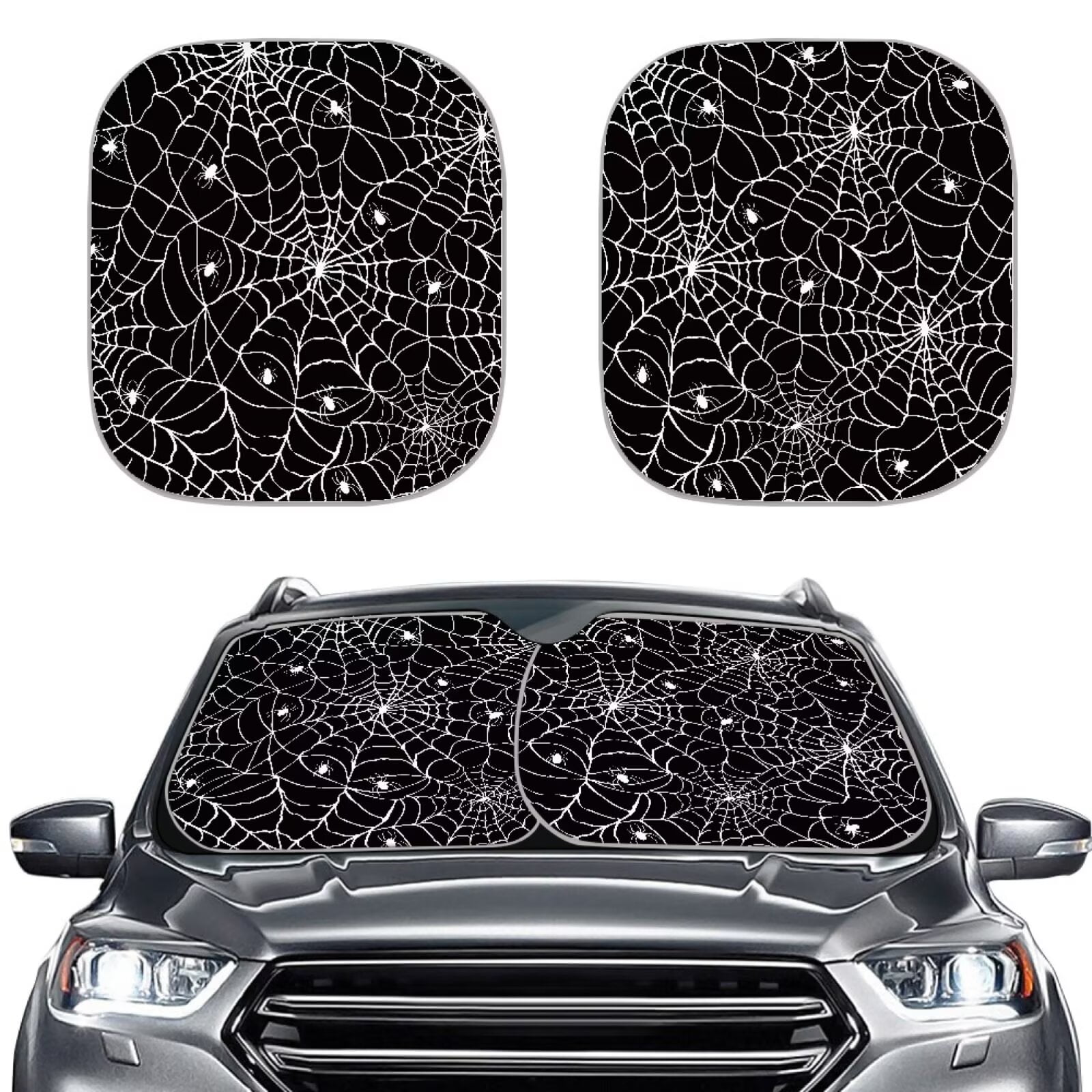 KUIFORTI Spider Web Windshield Sunshade for Car SUV Truck Foldable Uv ...