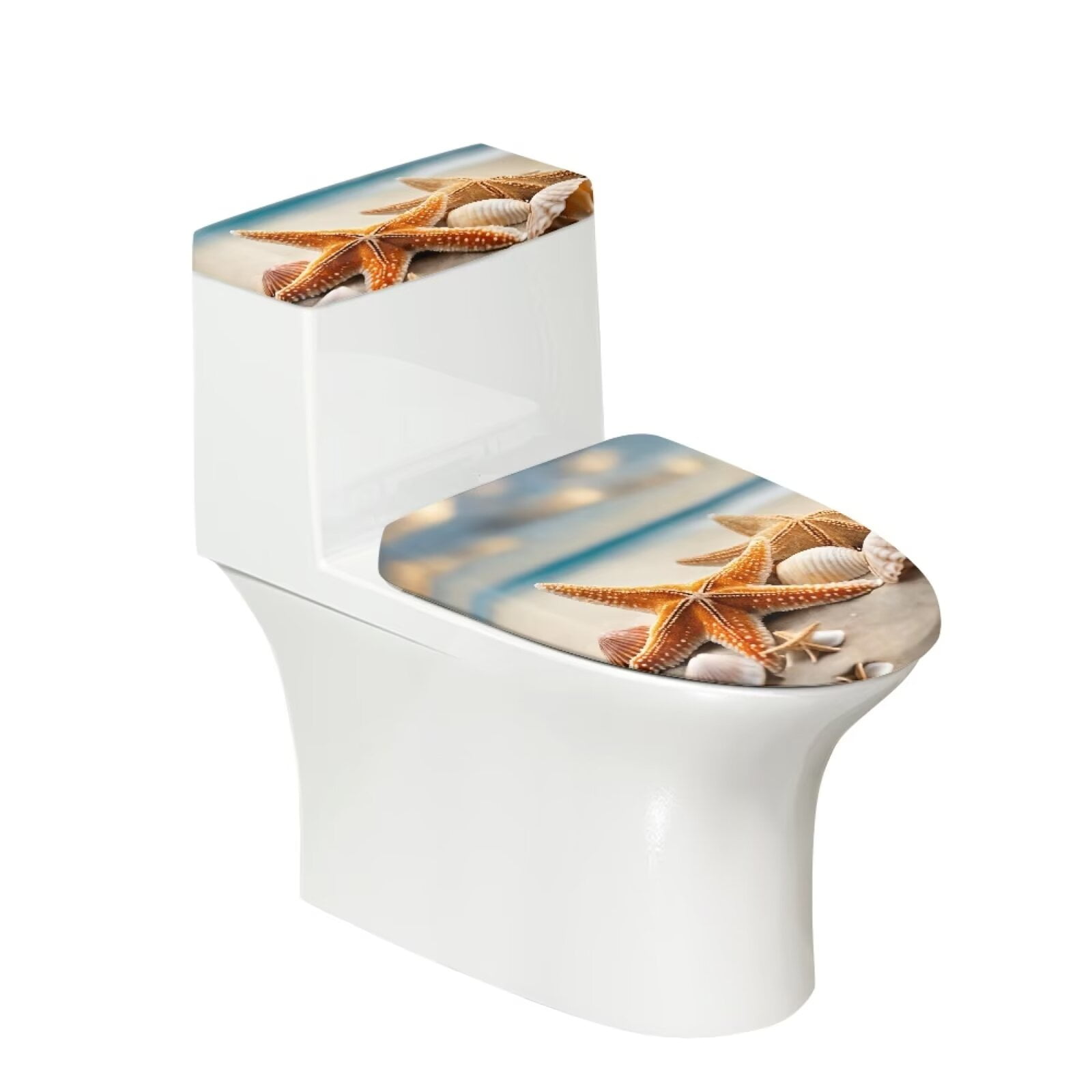 KUIFORTI Starfish Toilet Tank Lid Cover and Toilet Seat Lid Cover ...