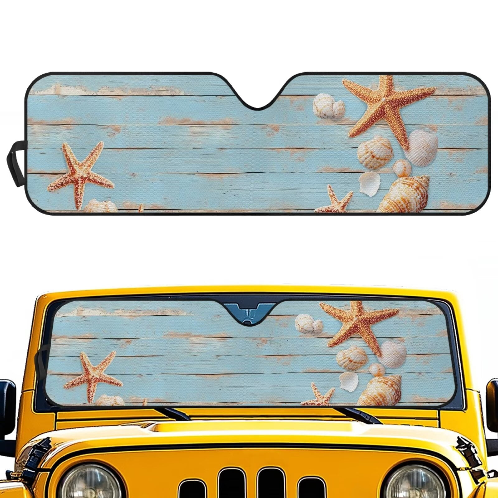 KUIFORTI Starfish Windshield Sun Shade for Jeep Sunshade for Wrangler ...