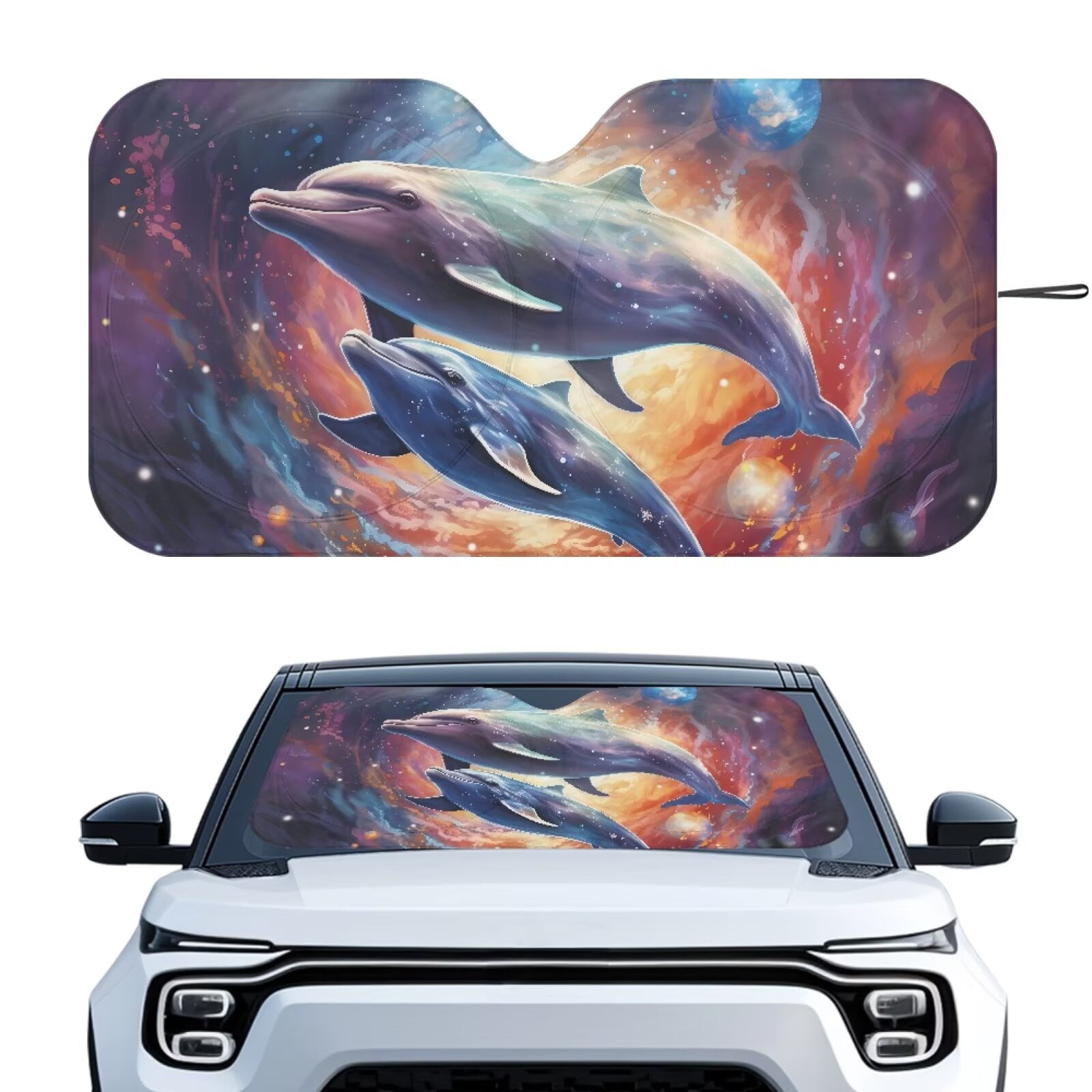 KUIFORTI Sun Shade for Car Windshield Cute Dolphin Windshield Shades ...