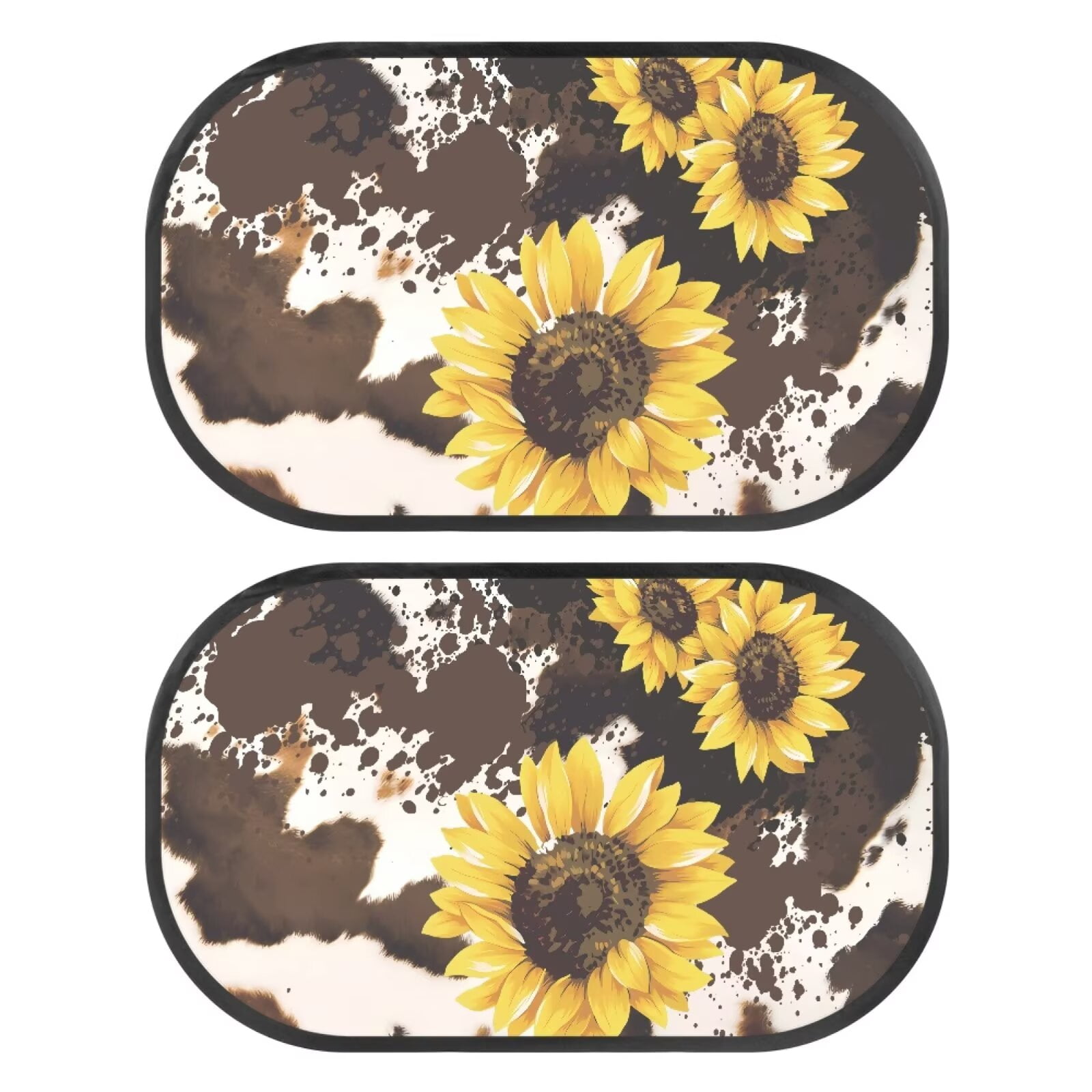 KUIFORTI Sunflower Car Window Shades for Side Window, Cow Print Window ...
