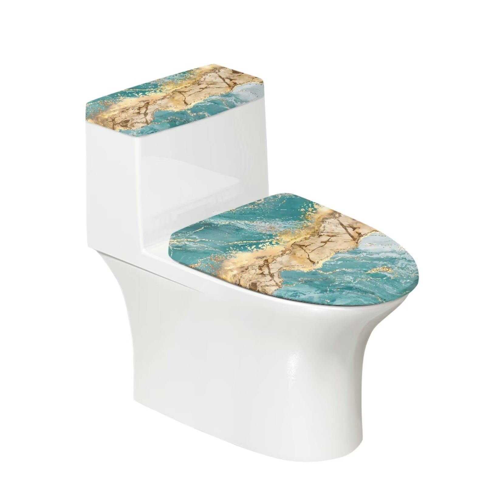 KUIFORTI Toilet Cover Set Toilet Lid Cover Tank Covers for Bathroom ...