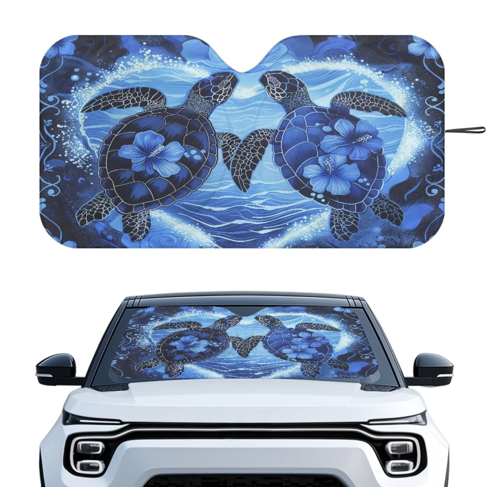 KUIFORTI Turtle Car Windshield Sun Shade Funny Car Sun Visor Sun Shade ...