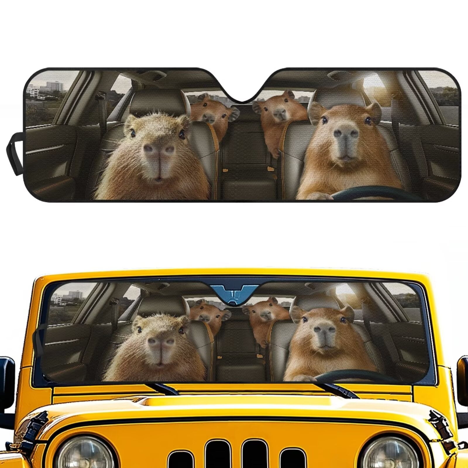 KUIFORTI Windshield Shade for 2018-2024 2025 Jeep Wrangler JL / 2020-2024 Jeep Gladiator JT ...