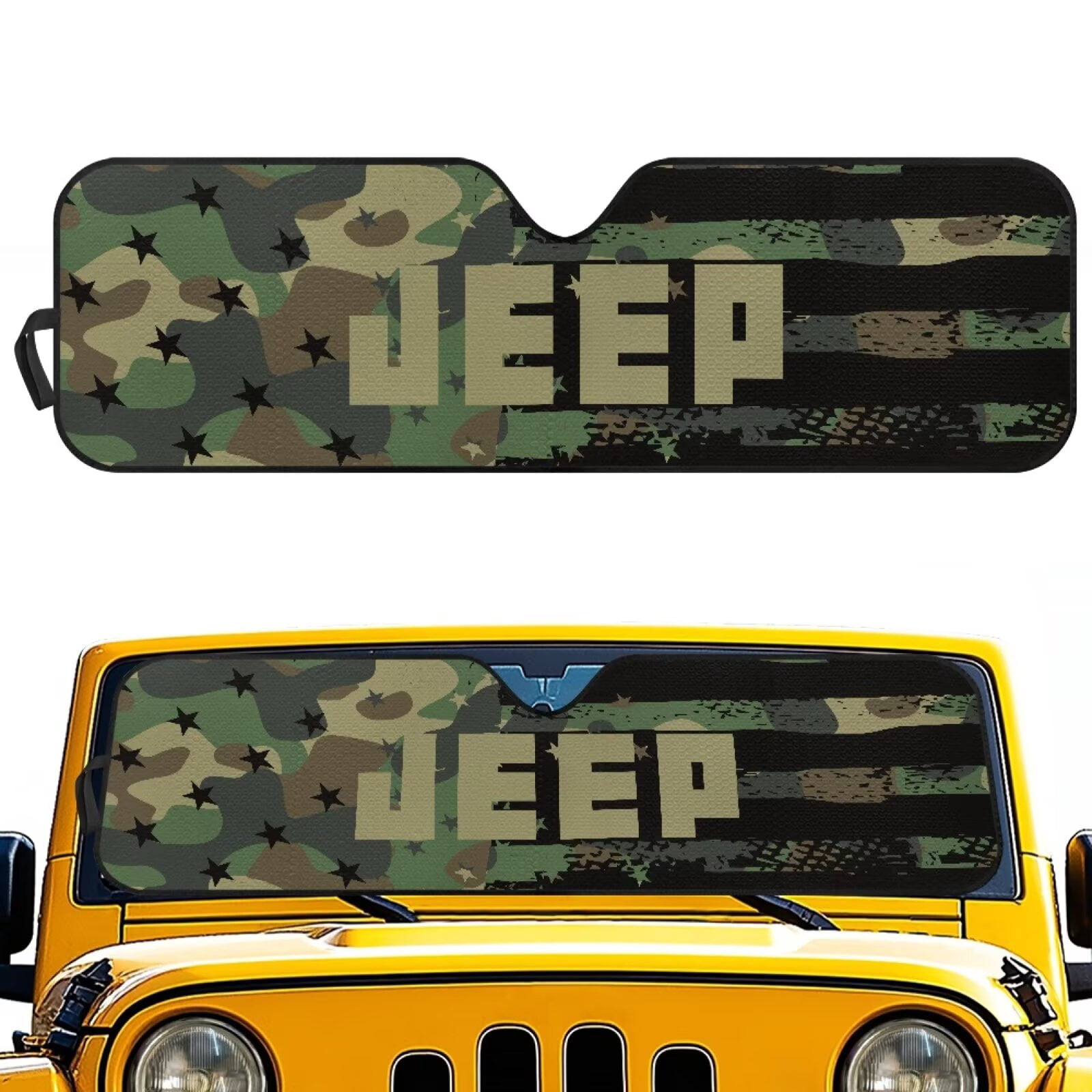 KUIFORTI Windshield Sun Shade for 2018-2024 2025 Jeep Wrangler JL ...