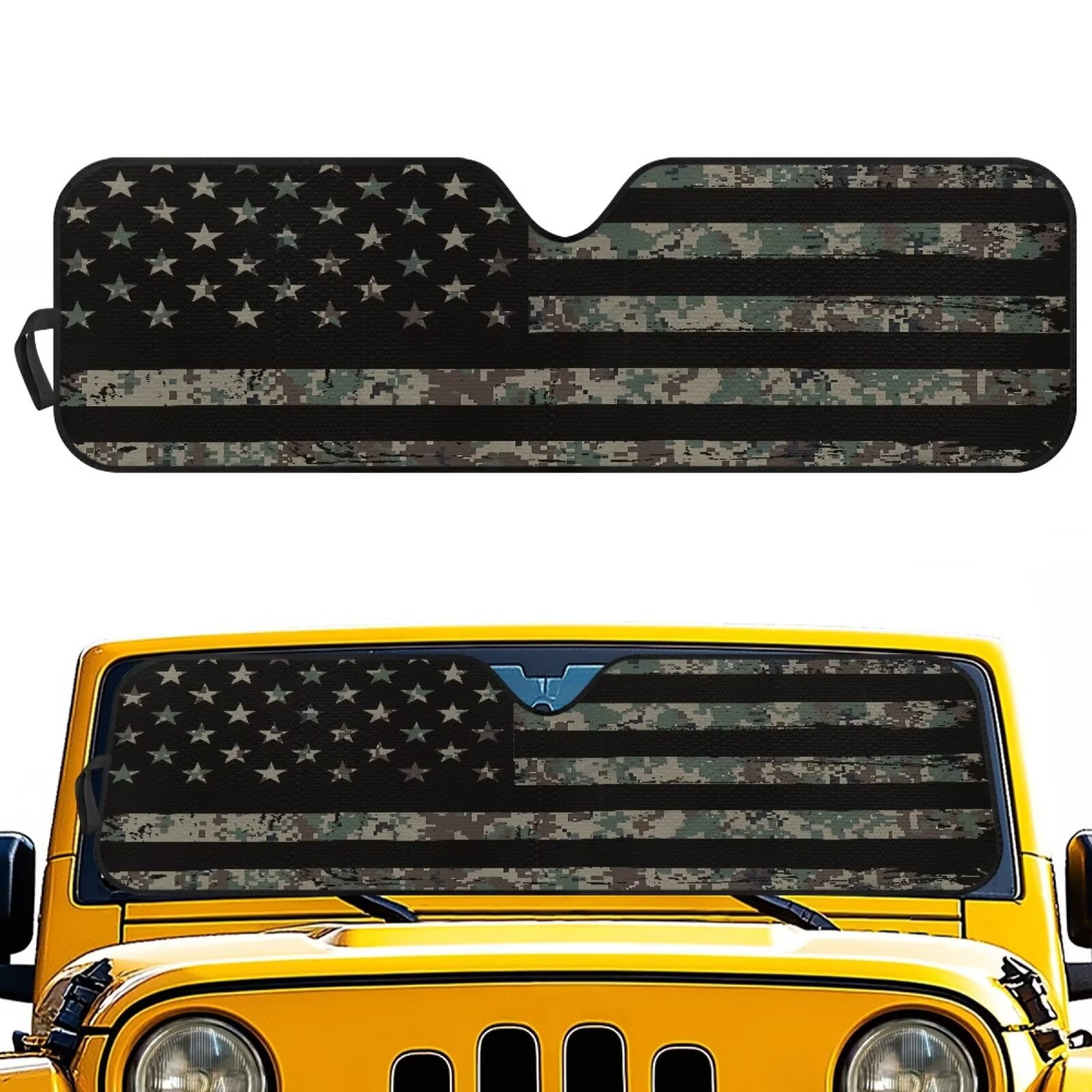KUIFORTI Windshield Sun Shade Compatible with Jeep Wrangler JK JKU JL ...
