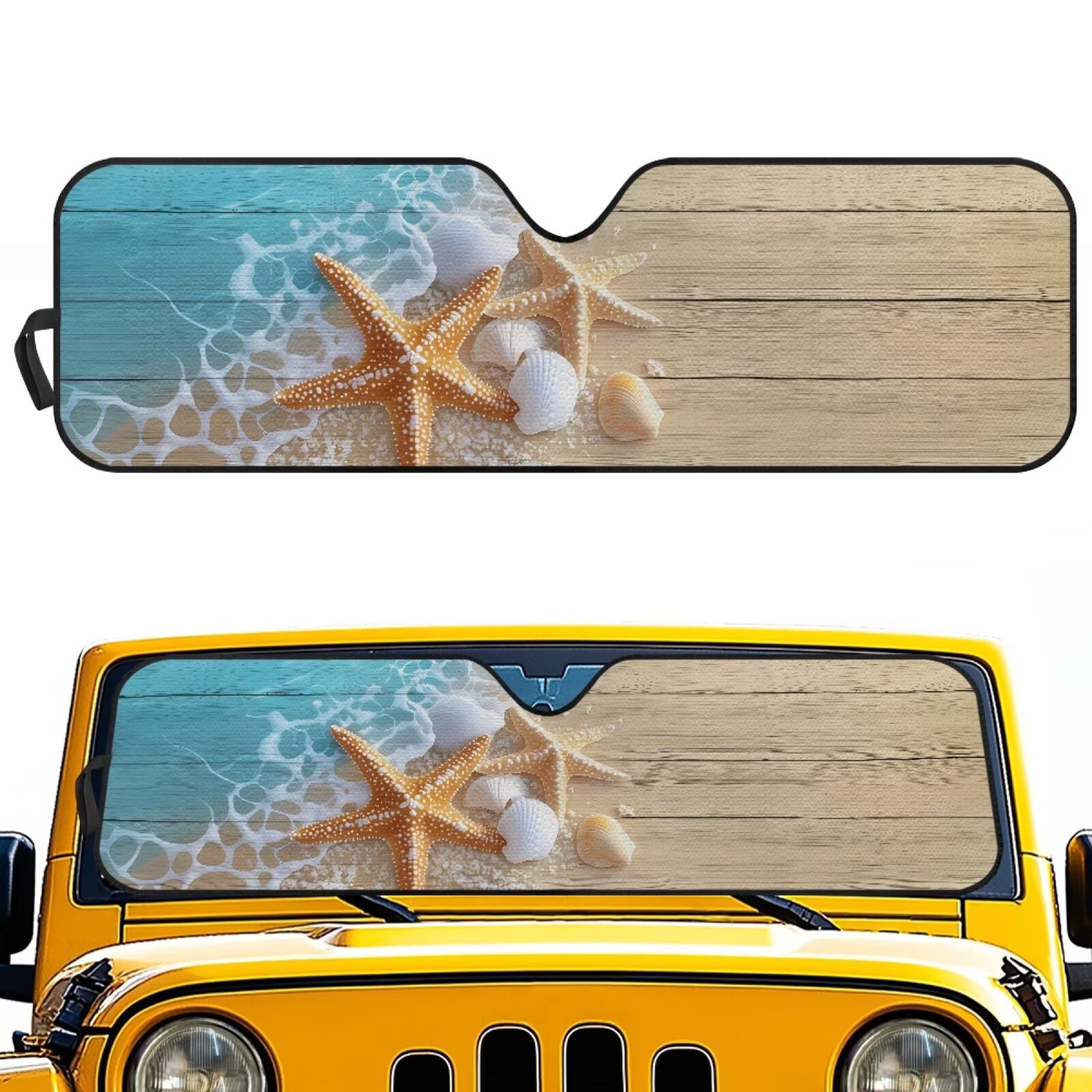 KUIFORTI Windshield Sun Shade Foldable Sunshades for Women, Starfish ...