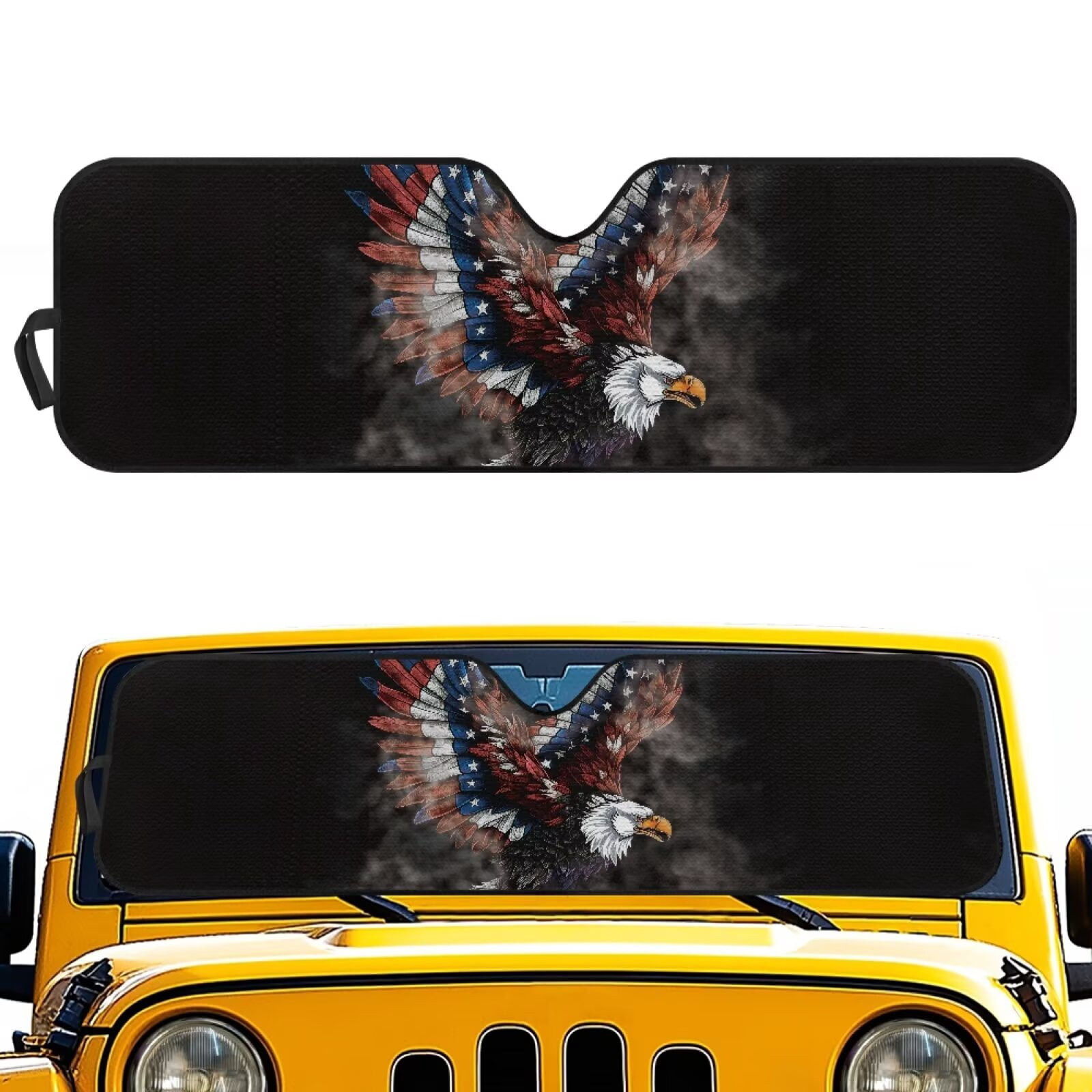 KUIFORTI Windshield Sun Shade for Jeep Wrangler JK JKU JL JLU1997-2024 ...
