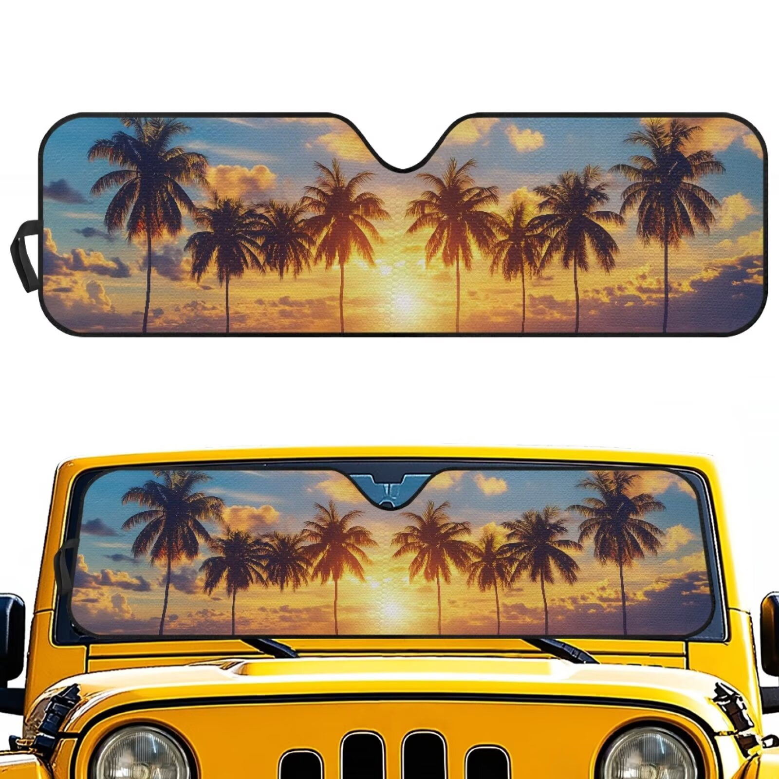 KUIFORTI Windshield Sun Shade for Jeep Wrangler JK JKU JL JLU1997-2025 ...