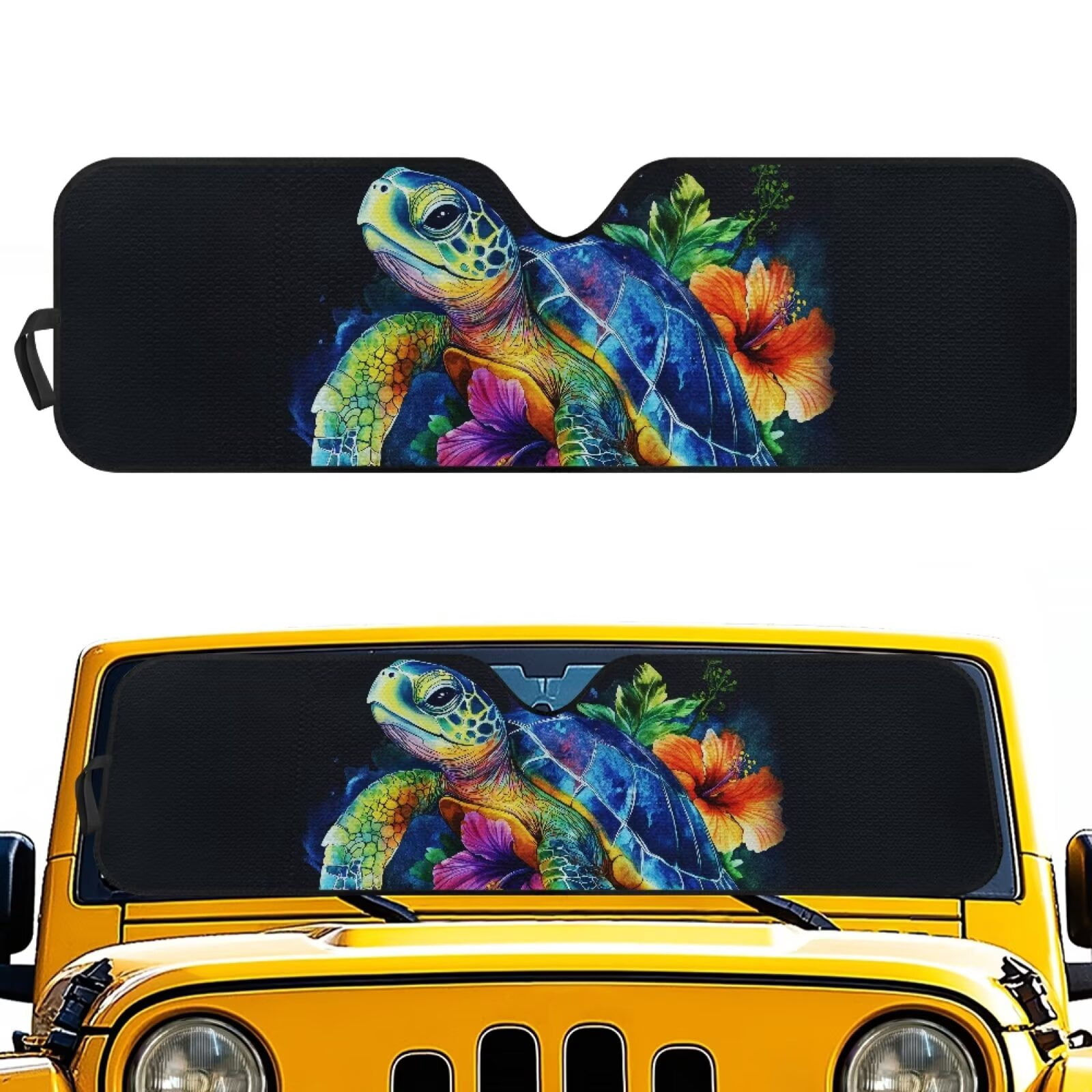 KUIFORTI Windshield Sunshade Funny Sea Turtle Car Sun Shade Heat Shield ...