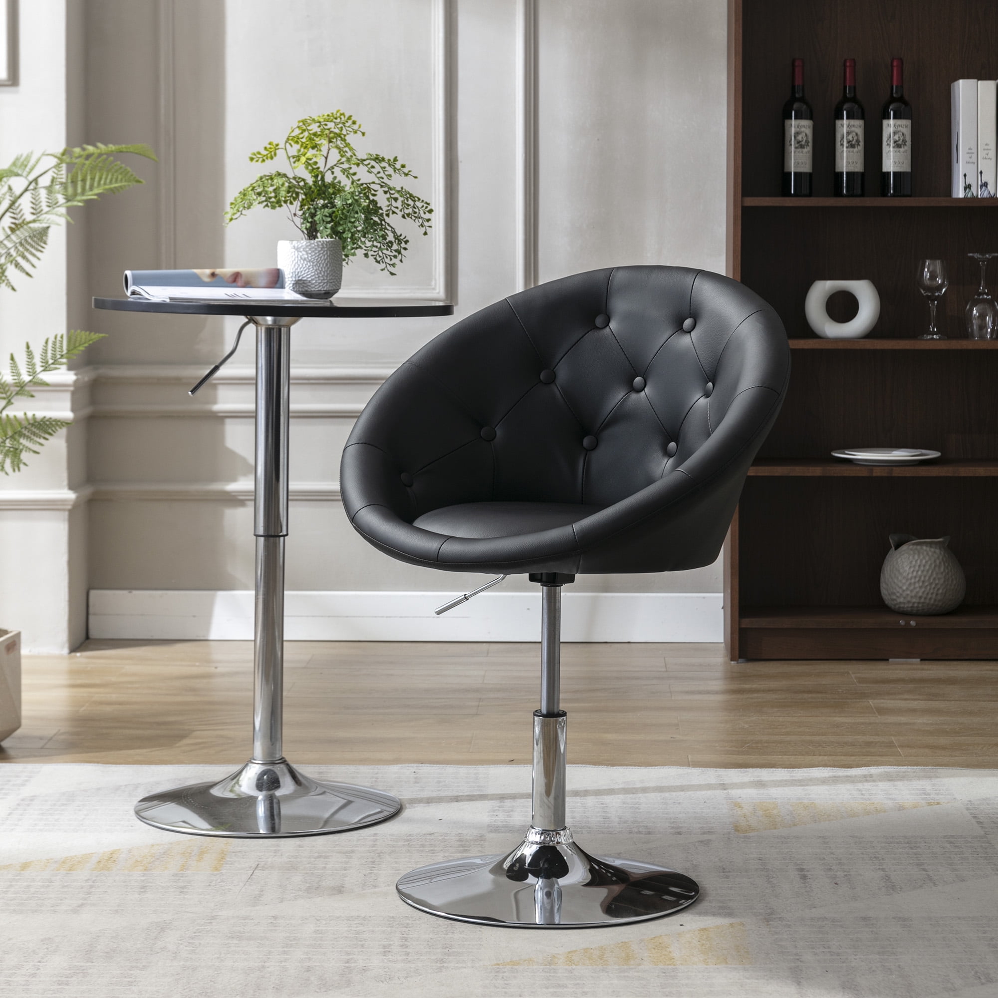 KUIKUI Round Tufted Back Chair Living Room Chair Contemporary Height ...