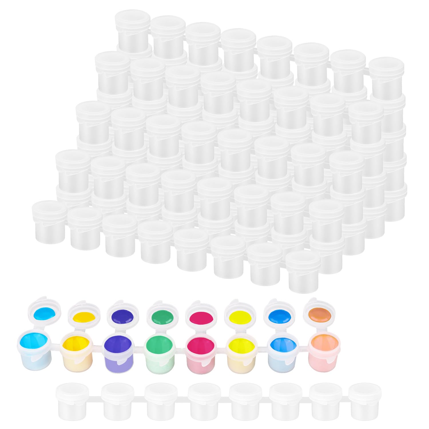 KUKLIPJIM 1600 Pieces 0.1oz Empty Paint Pot, 200 Strips Mini Empty ...