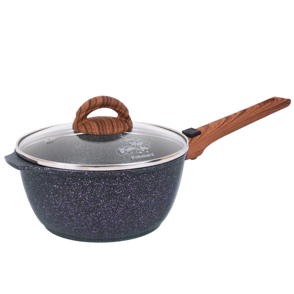 KUKMARA Aluminum Non-Stick Saucepan with Removable Handle and Glass Lid ...