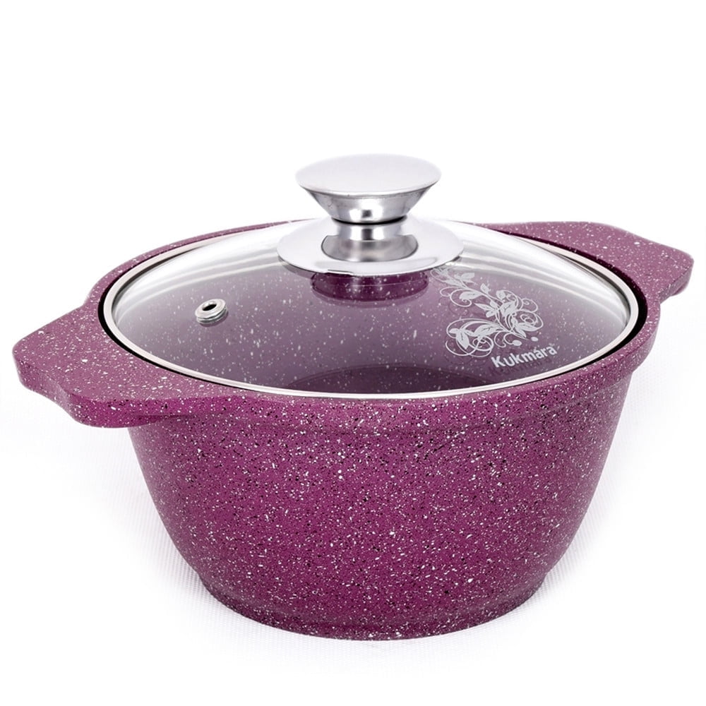 KUKMARA Aluminum Wok Cooking Pot Mystery Nonstick Pot with Lid 1. Qt (1 ...