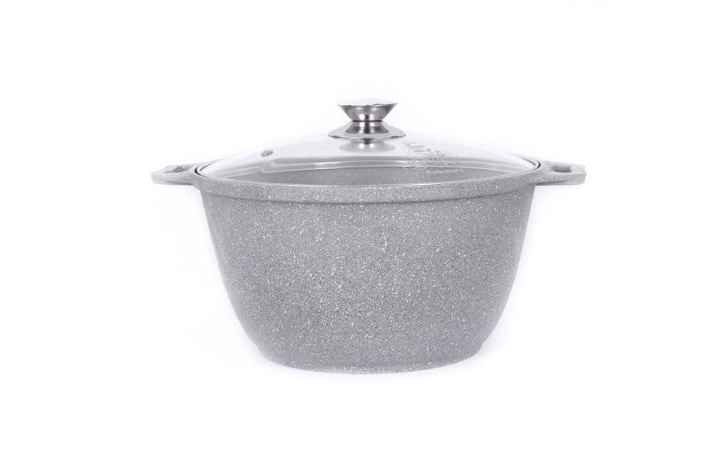 KUKMARA Aluminum Wok Cooking Pot Non-Stick Pot with Glass Lid (light ...