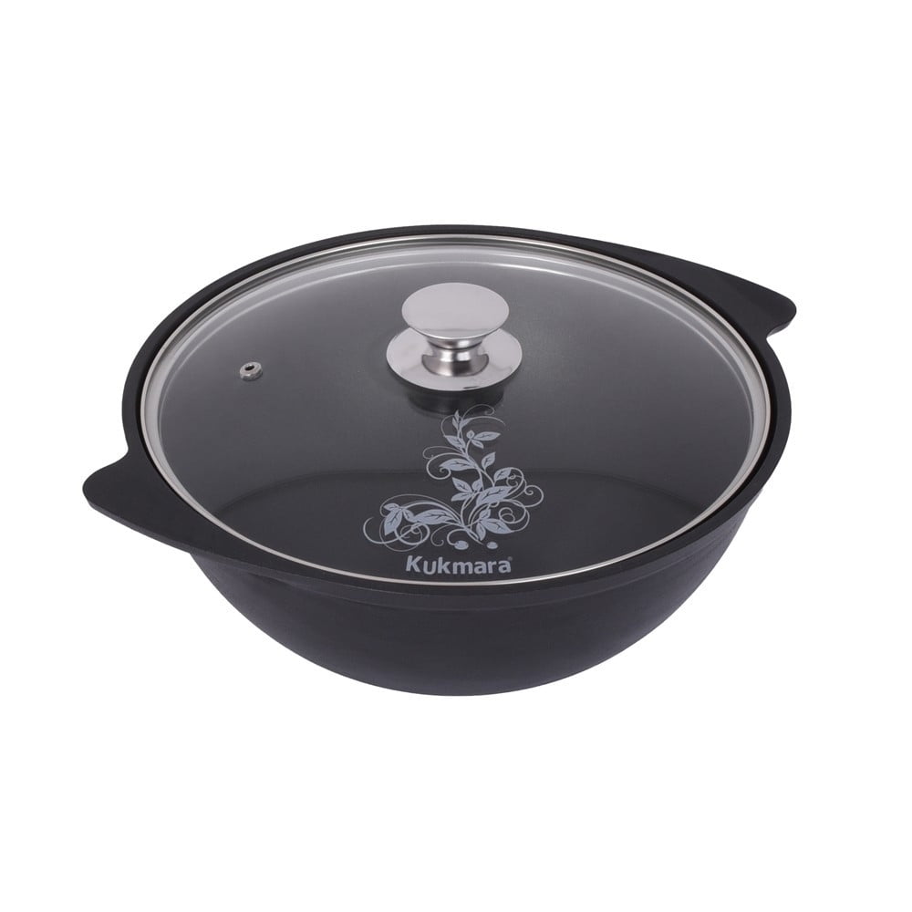 KUKMARA Aluminum Kazan Pot, Non-Stick, Glass Lid, 3.7-qt. (3.5 L) Dutch ...