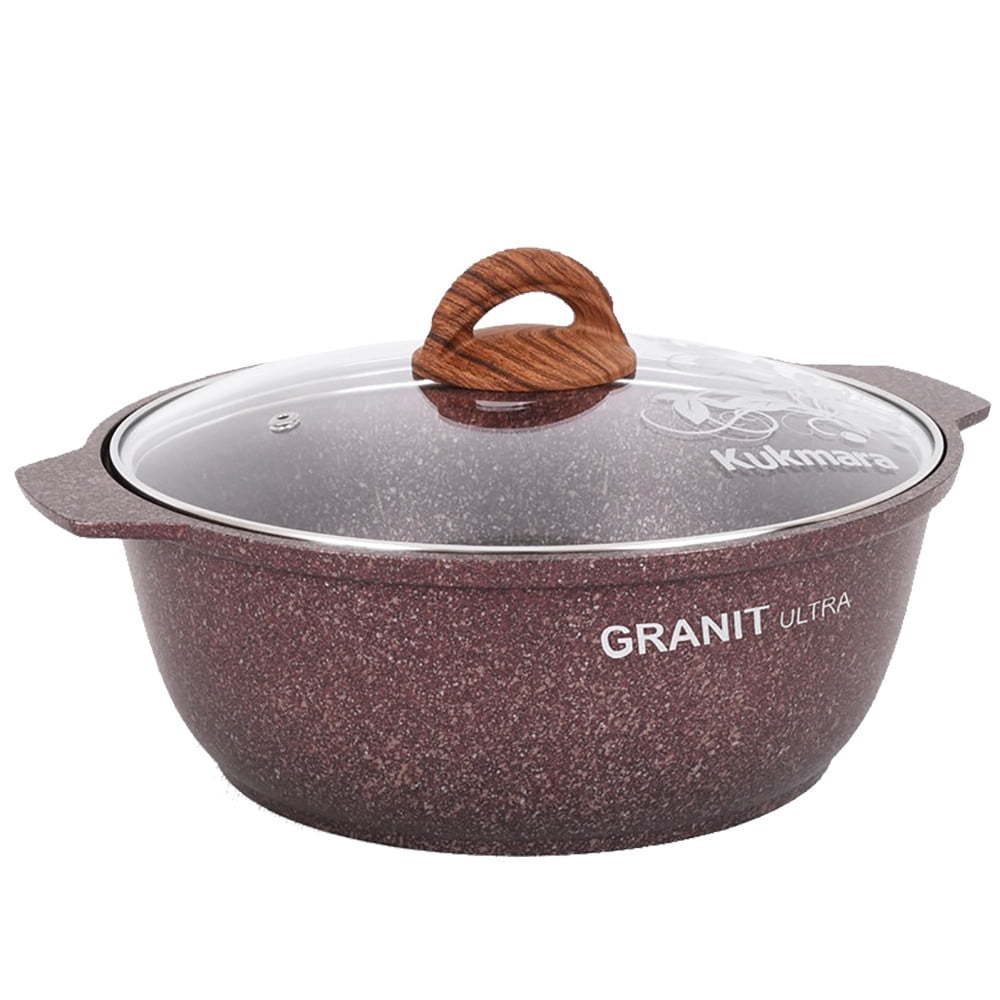 KUKMARA "Granit Ultra" Aluminium Marble Non-Stick Dutch Oven w/Glass ...