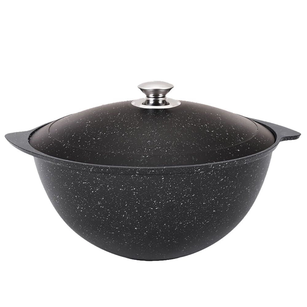 KUKMARA Kazan Aluminum Cooking Pot with Lid 9.5 Qt / 9 L Aluminum Wok ...