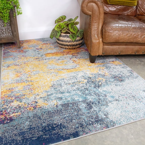 KUKOON Multicolor Abstract Distressed Area Rug - Walmart.com