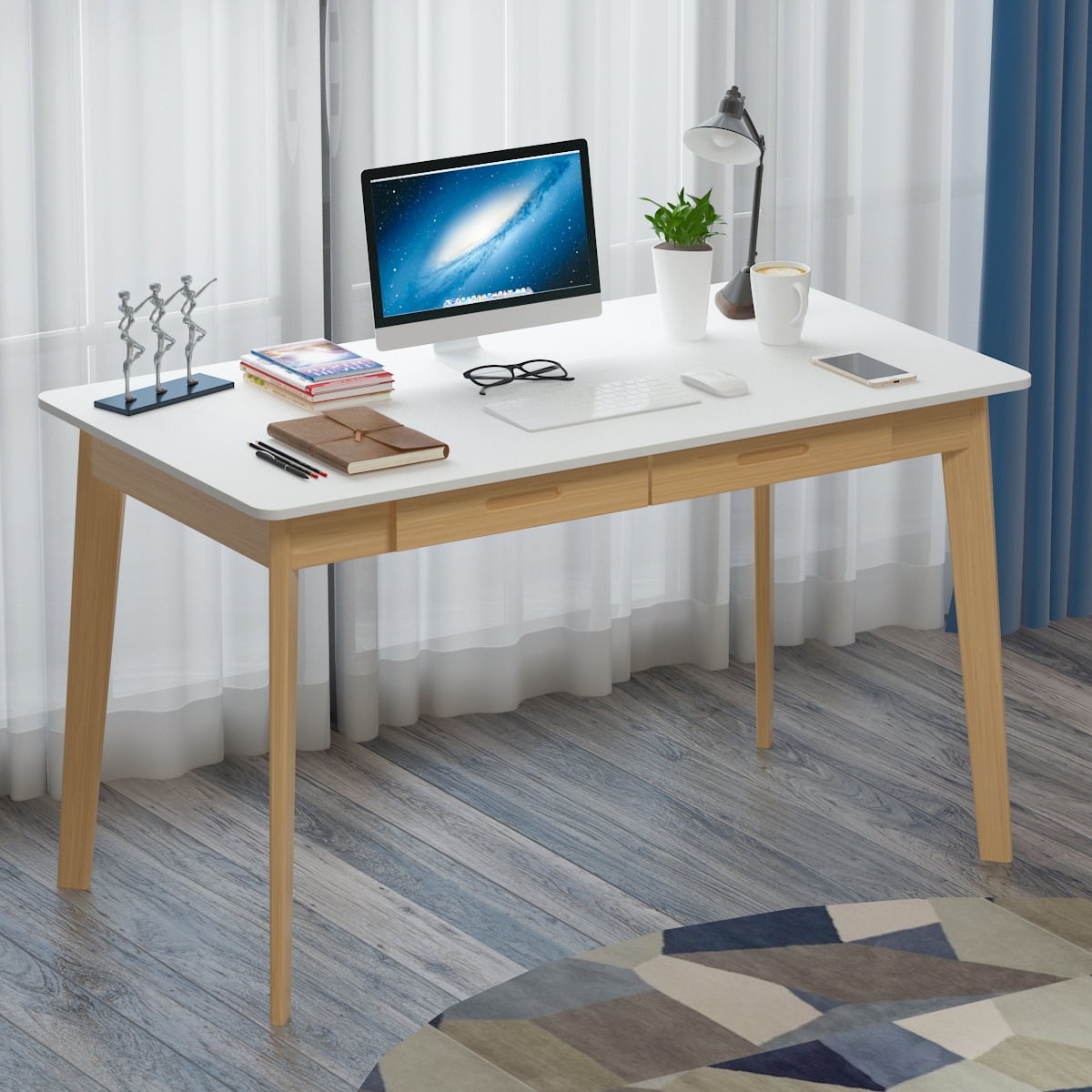 KULAGAGA Desktop Computer Desk Simple Modren Table 47in For Small Area ...