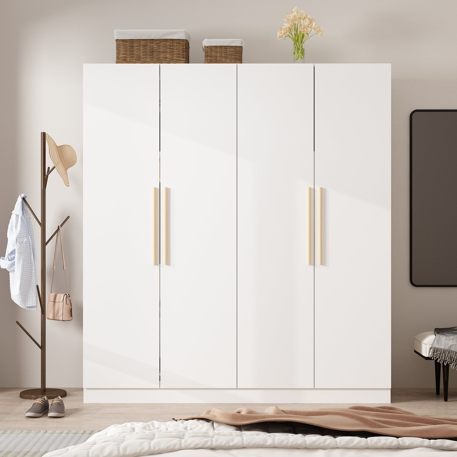 KULAGAGA Large Wardrobe Closet, 4-Door Armoire Philippines | Ubuy
