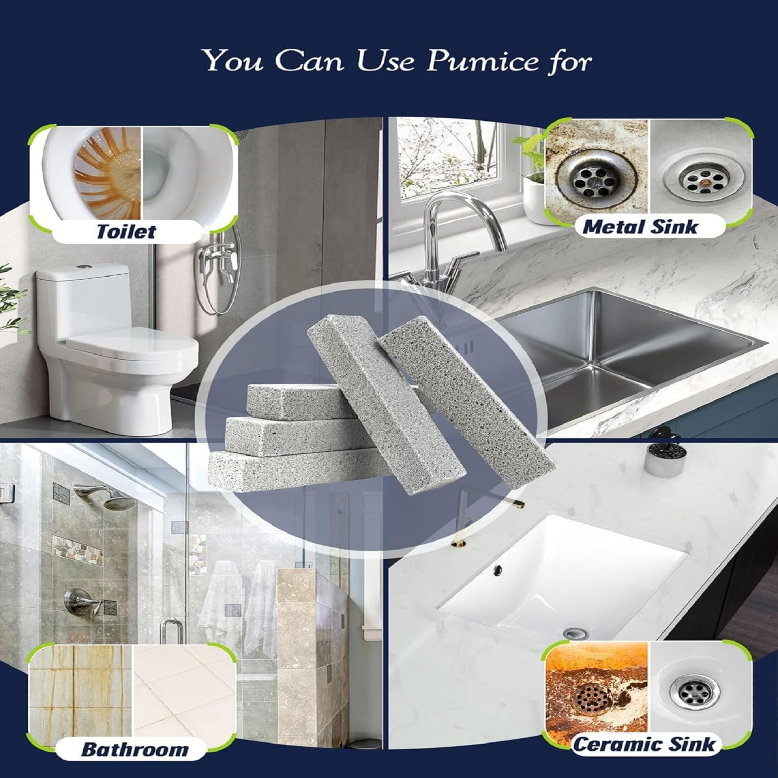 KULOKHUI Cleaning Brush Pumice Stone For Toilet Cleaning Pumice Stick ...