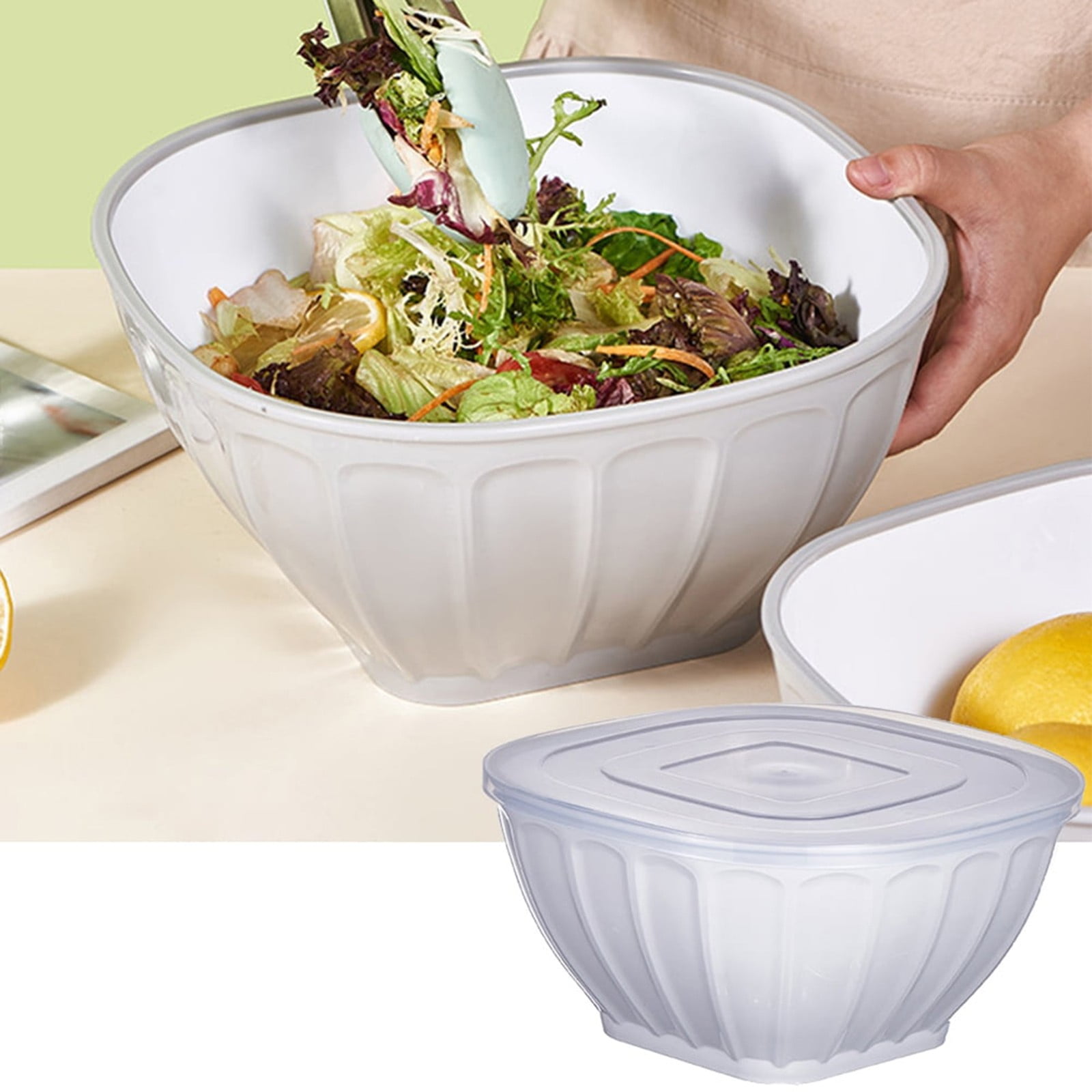 KULOKHUI Food Storage Containers Stackable Square Plastic Bowl With Lid ...