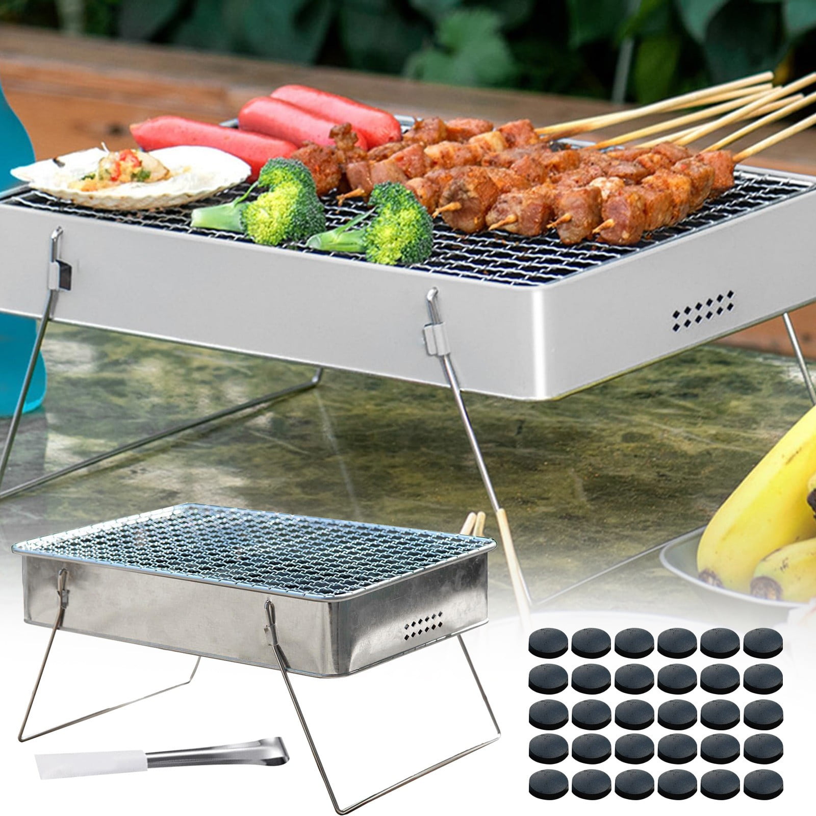 KULOKHUI Grill Warming Rack Foldable Compact Vent Holes BBQ Grill ...