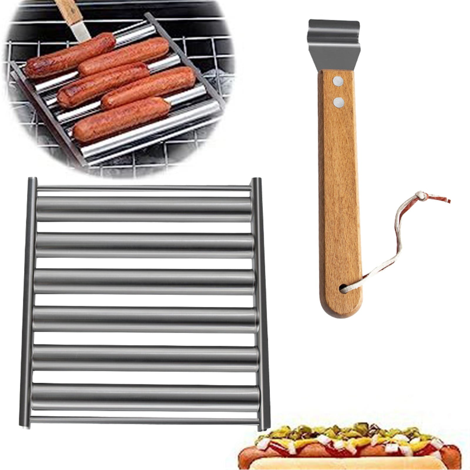 KULOKHUI Grill Warming Rack Hot Dog Roller Grill 2024 New Stainless ...