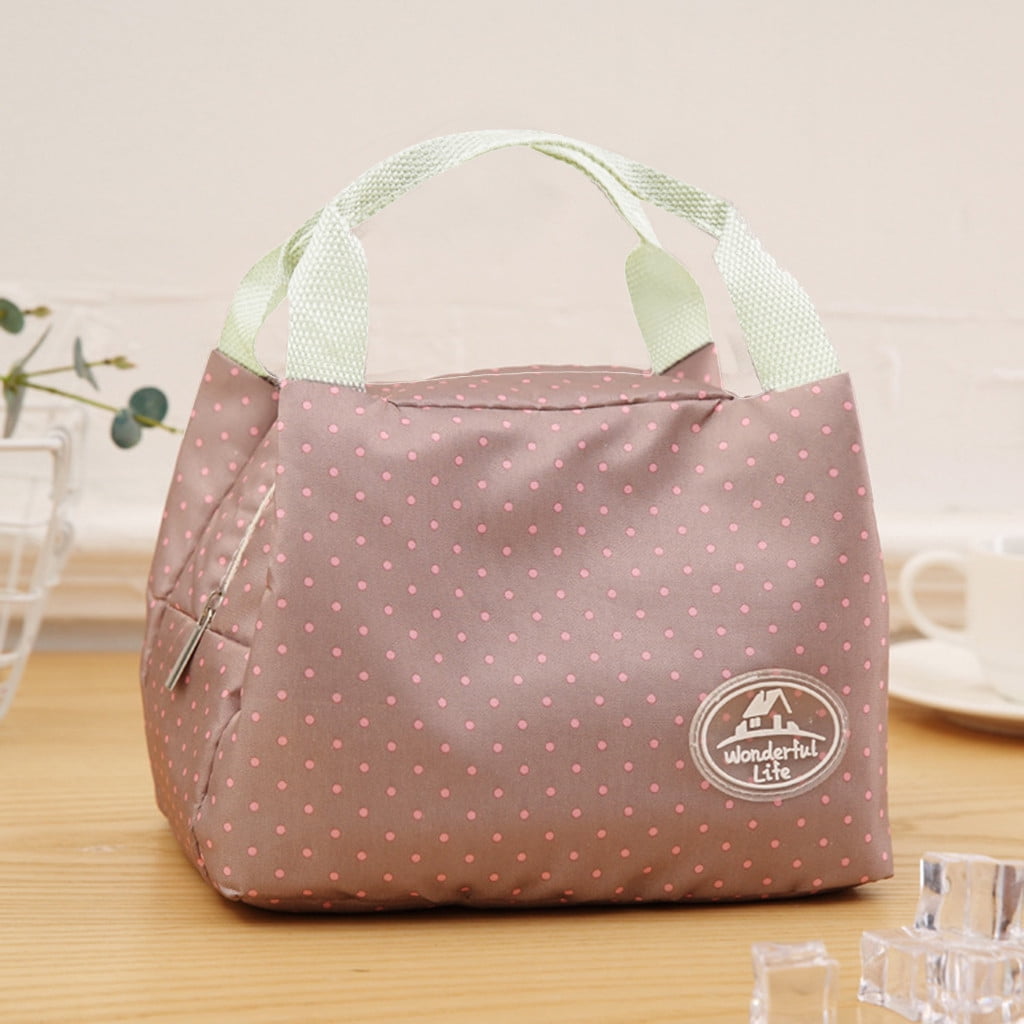 KULOKHUI Lunch Box Food Heater Insulated Cold Canvas Stripe Picnic ...