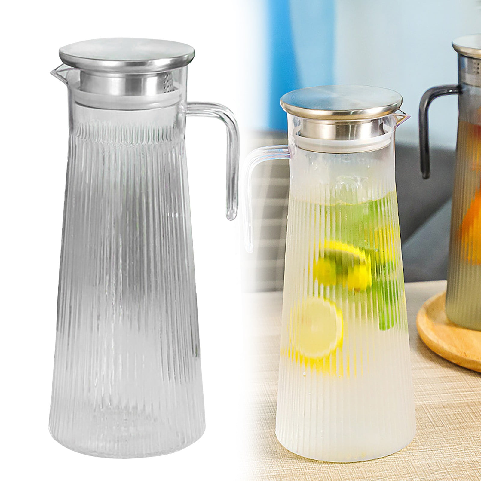 KULOKHUI Pitcher with Lid Beverage Pitcher Hot Cold Pitcher Iced Tea ...