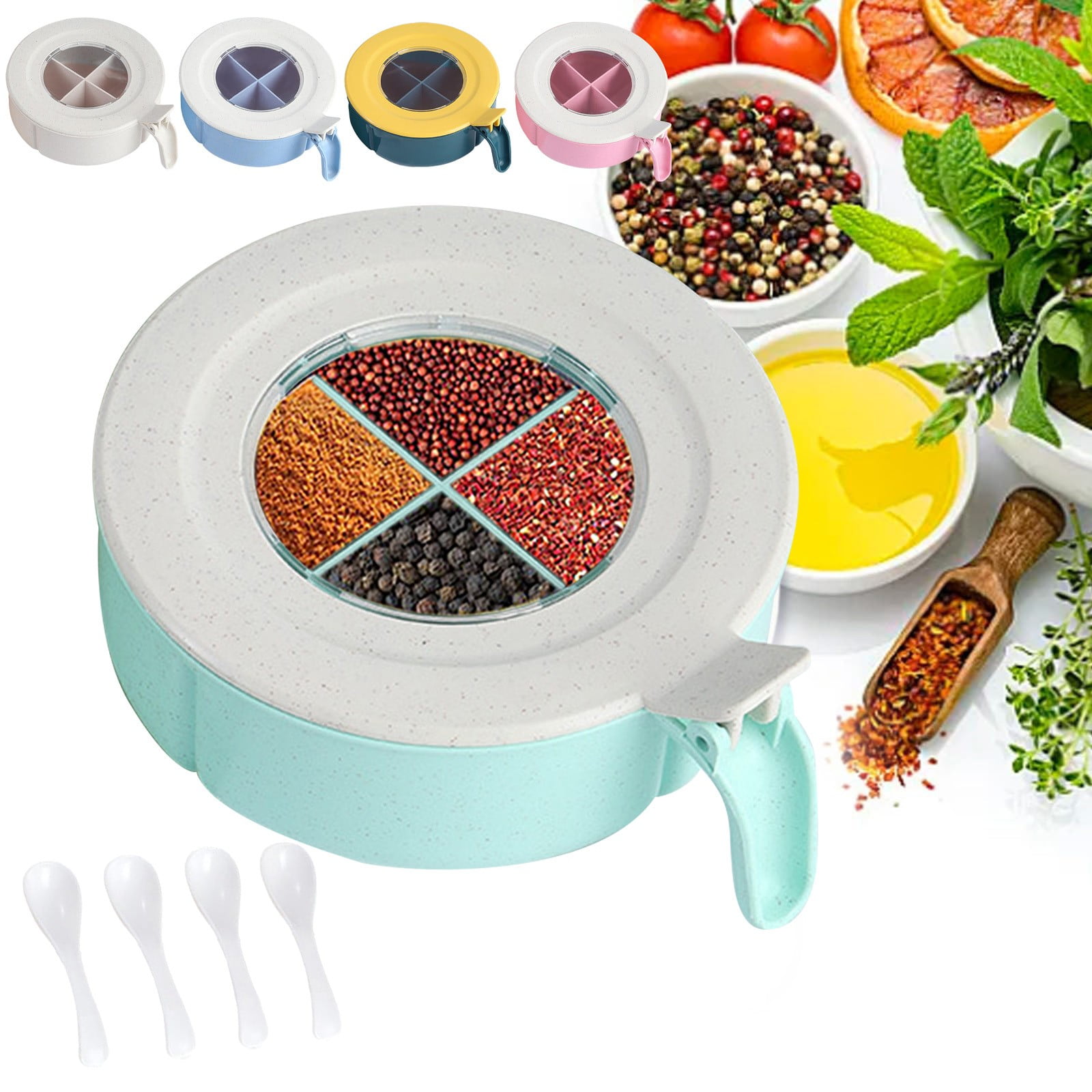 KULOKHUI Seasoning Box 4 In 1 Seasoning Box Food Storage Container Set ...