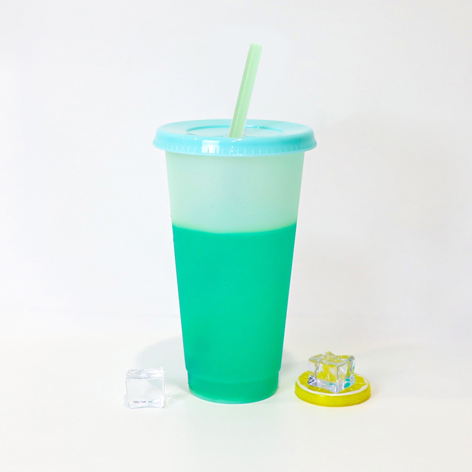 KULOKHUI Straw Cup Temperature Sensitive And Cold Changing Cup Large ...