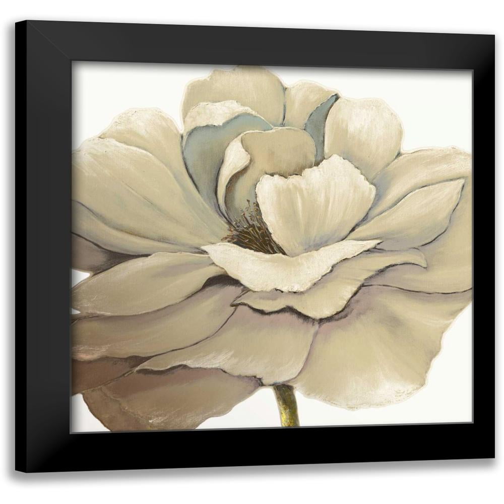 KUMA 20x20 Black Modern Framed Museum Art Print Titled - Cream Silken ...