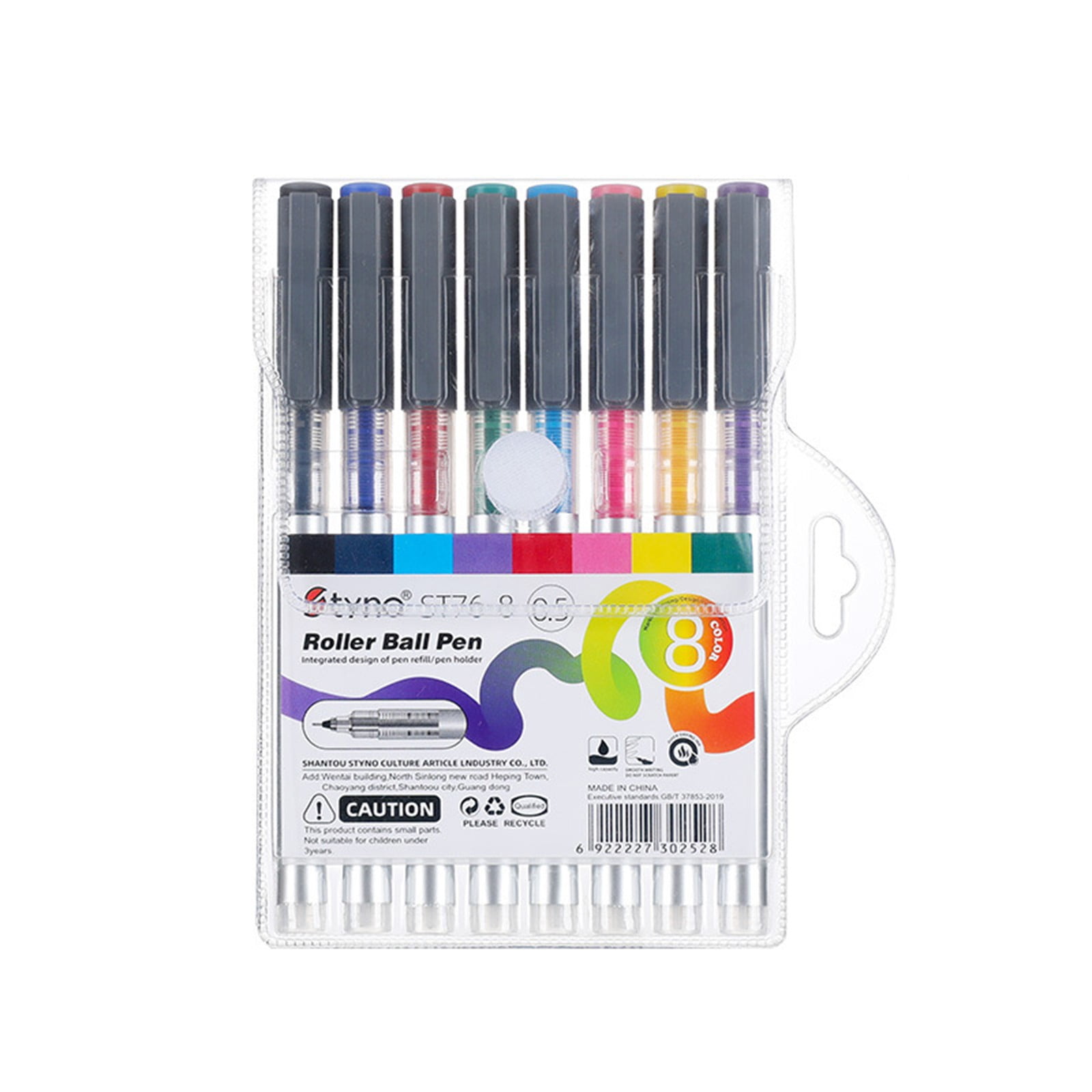 KUMHONW 0.5mm Liquid Ink Rollerball Pens 8 Assorted Colors, Needle Tip ...