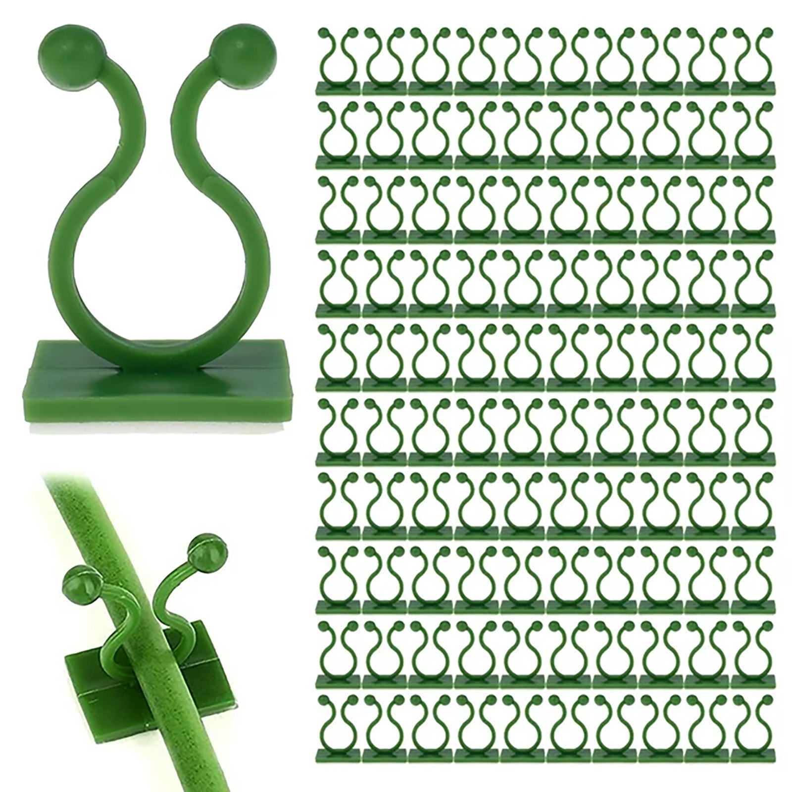 YAZHPA 100pcs Green Plant Retainer Vine Fixing Clip Non Punching Wire ...