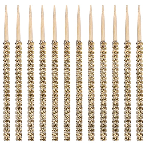 KUMHONW 12 Pcs Bling Candy Apple Sticks, Apple Bamboo Sticks Bling ...