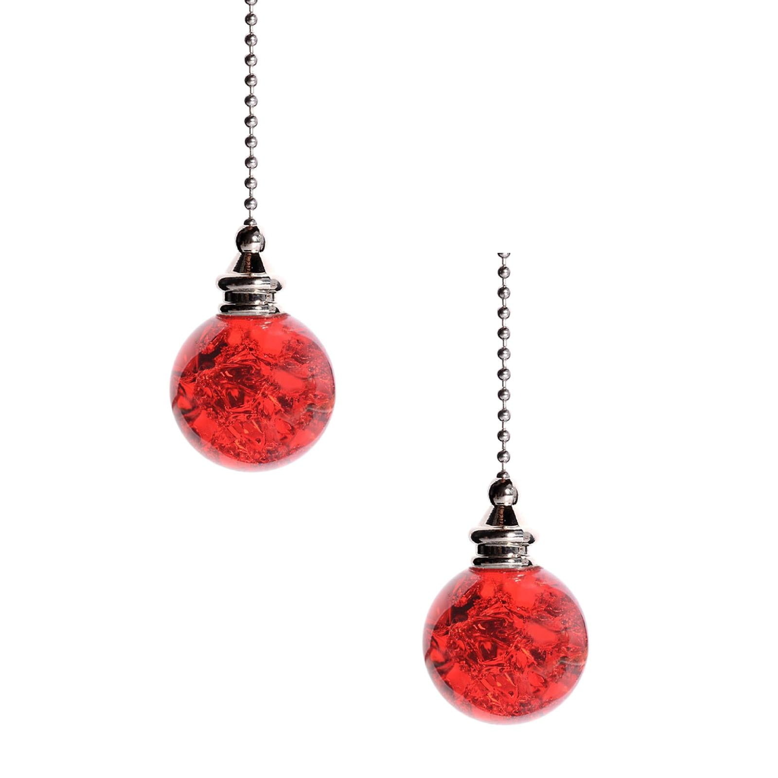 KUMHONW 2Pcs Clear Crystal Ceiling Fan Pull Chain Crystal With 21 Inch ...