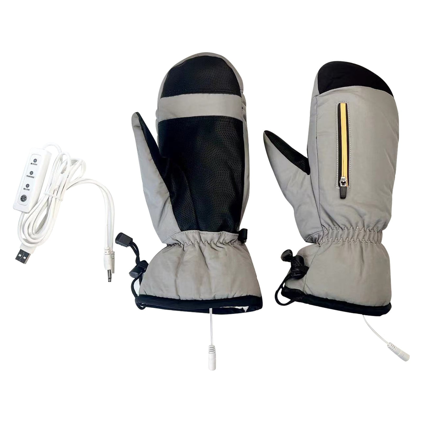KUMHONW Heated Mittens Men Women Rechargeable Heating Glove Winter Cold ...