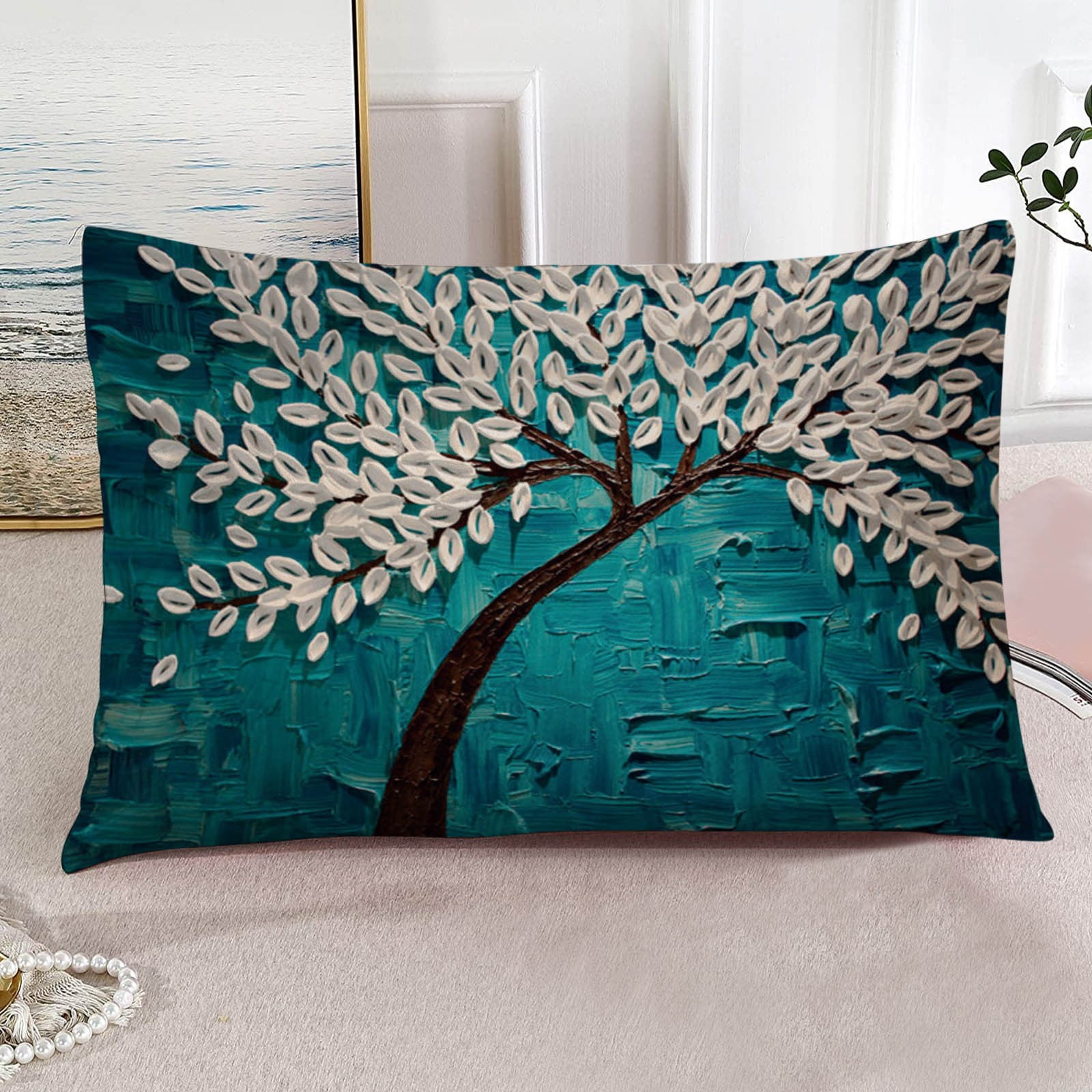 YAZHPA Rectangle Pillow Cover Cushion Case Toss Pillowcase Hidden ...