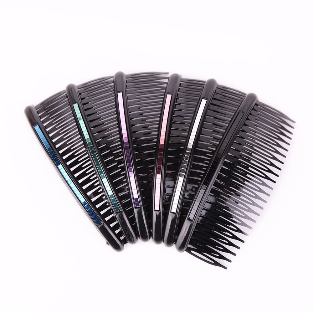 KUMIWHI 6PCS Wavy Rhinestone Hair Side Combs 24 Teeth Hair Comb Pin ...
