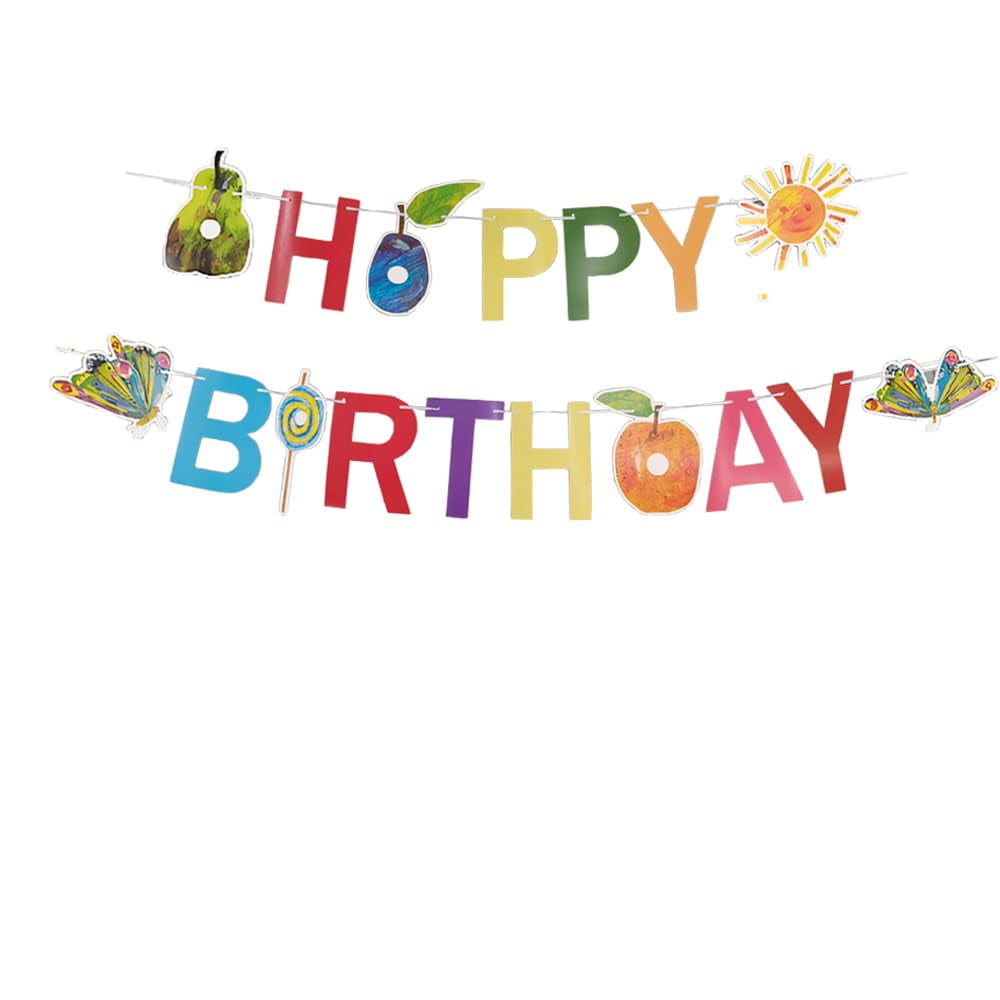 KUNGOON Spring Happy Birthday Banner, Garden Theme MHD1with Butterflies ...