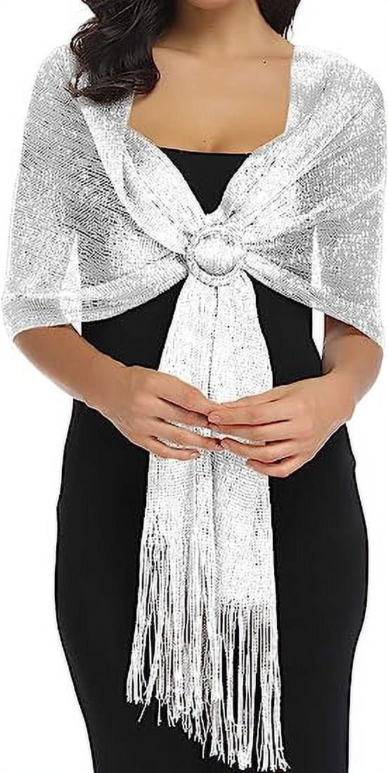 KUNINDOME Women's Polyester Sparkling Metallic Shawls Wraps - Walmart.com