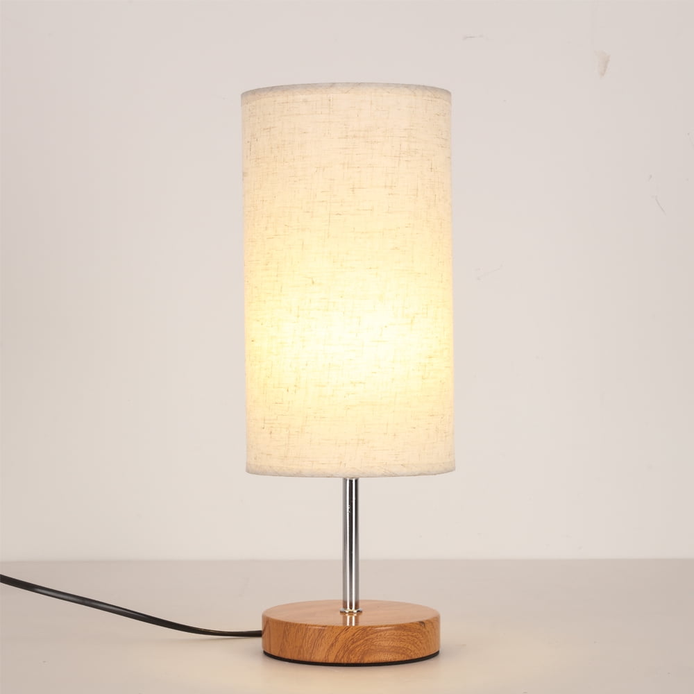 KUNJOULAM Modern Bedside Nightstand Lamp, Metal Base Lamp for Bedroom ...