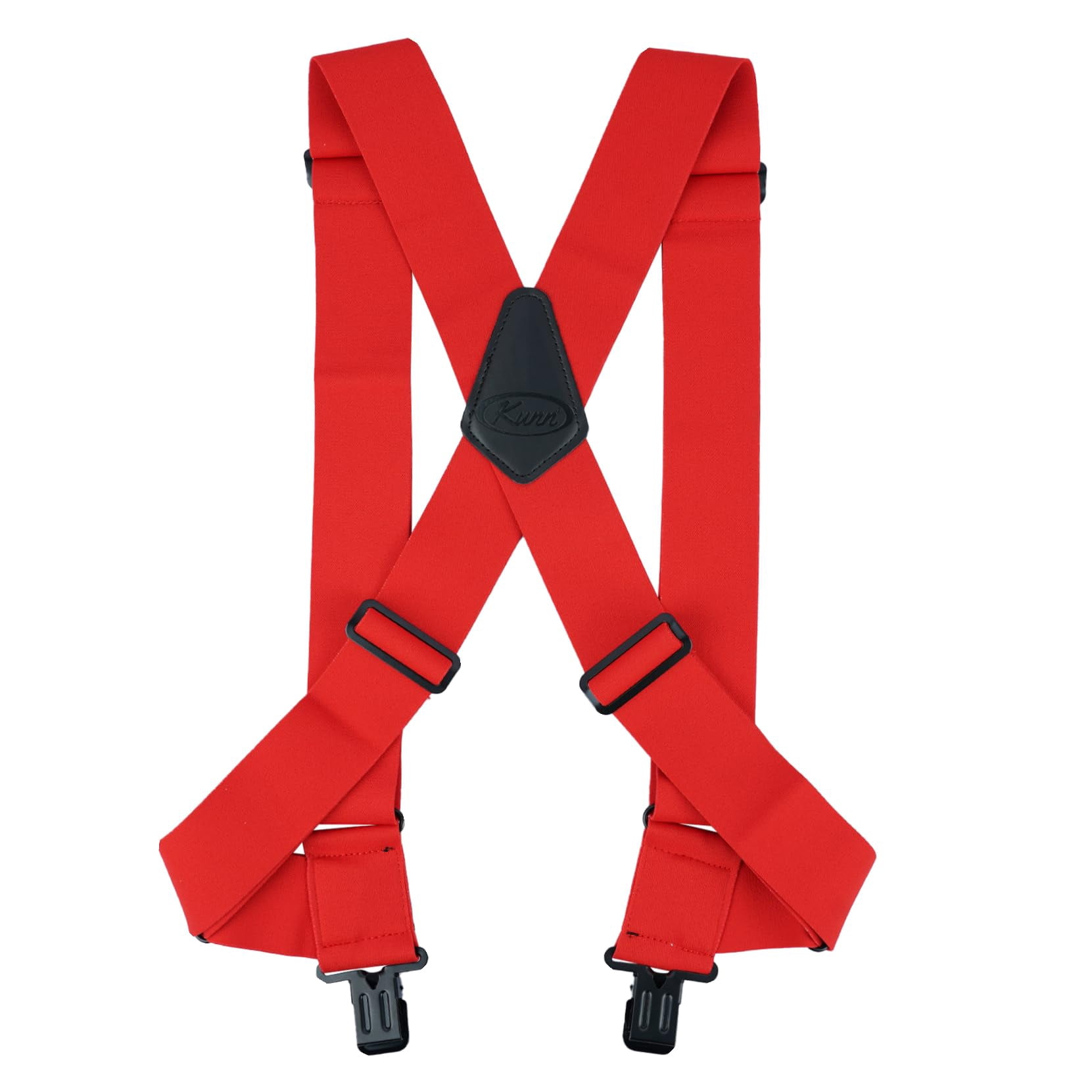 KUNN Men's 2 Inch Suspenders Heavy Duty Side Clip Adjustable Elastic ...