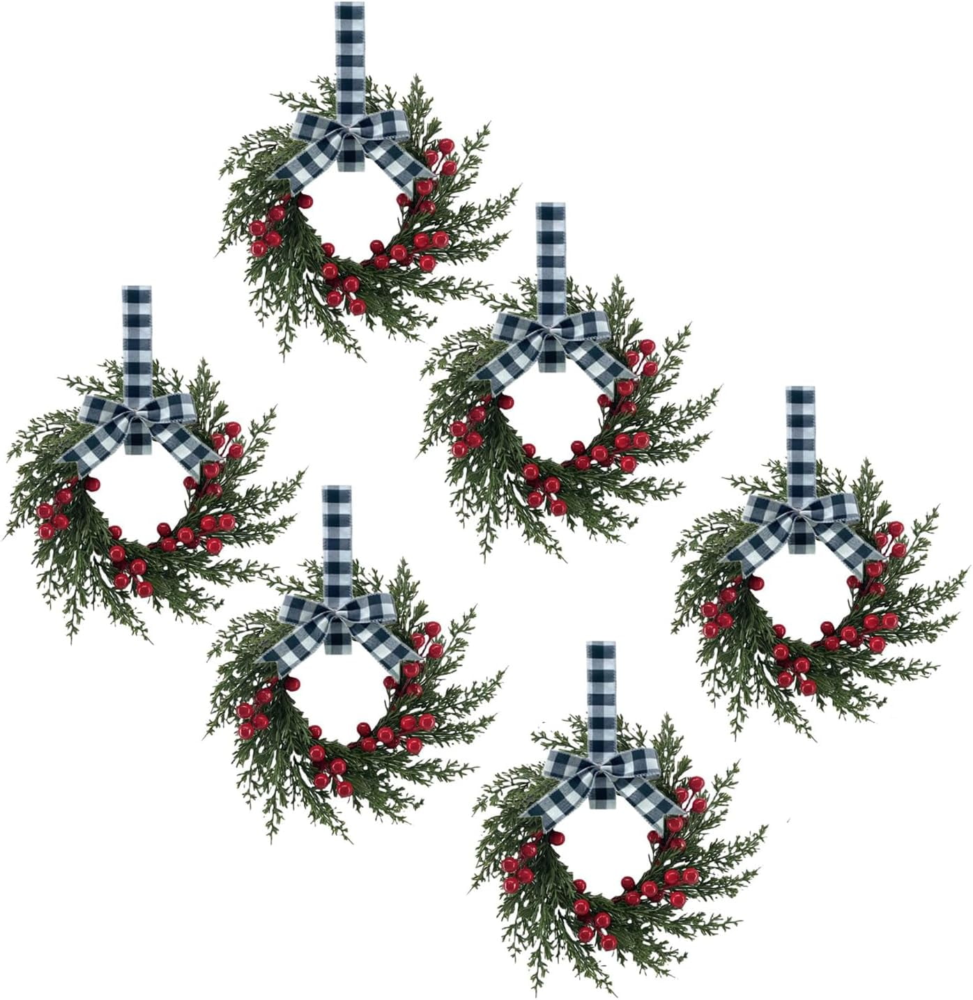 KUNPENG 10" Christmas Wreaths for Front Door Christmas Kitchen Decor ...